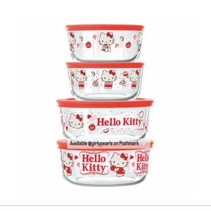 Hello Kitty | Kitchen | Pyrex Hello Kitty Containers 8 Piece Set New ...